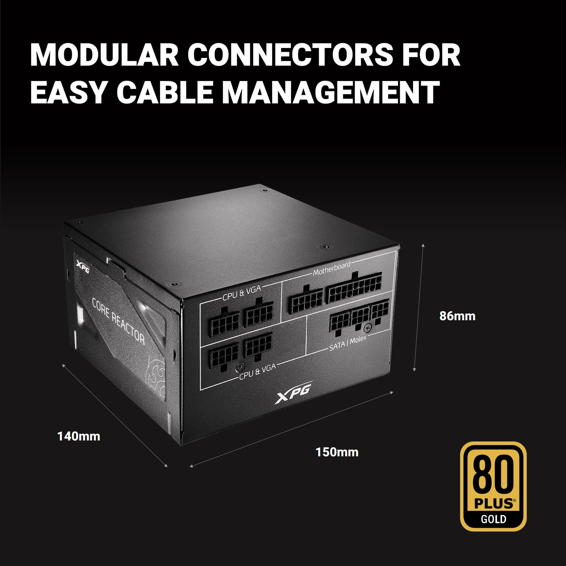 GetUSCart- XPG Core Reactor Modular PSU: 80 Plus Gold - ATX - Fully ...
