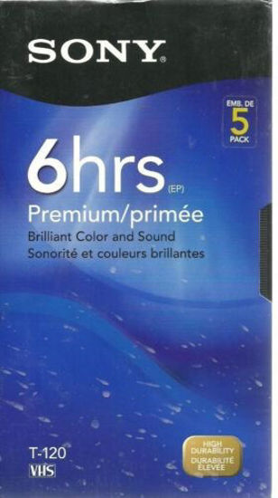 GetUSCart- Sony VHS T-120 Standard Grade 5 Pack 6 Hour Tapes High Durability