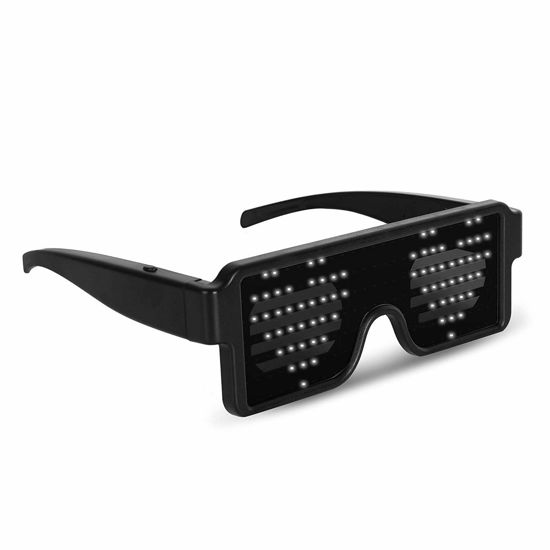 GetUSCart- WHITE LED Flash Glasses 8 Adjustable Patterns Luminous ...