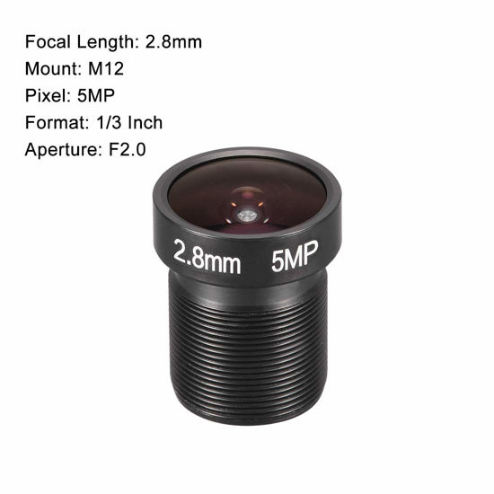 GetUSCart- uxcell CCTV Camera Lens 2.8mm Focal Length 5MP F2.0 1/3 Inch ...