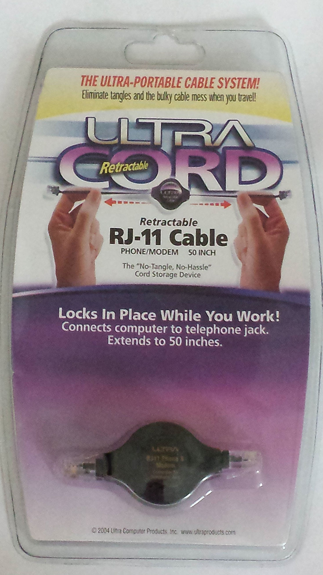 GetUSCart- Ultra Retractable Cord RJ-11 Modem Cable