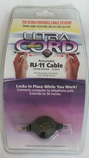GetUSCart- Ultra Retractable Cord RJ-11 Modem Cable