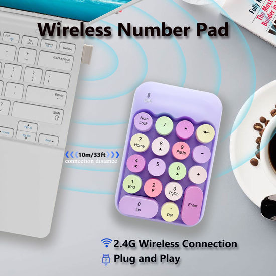 GetUSCart- Seaciyan Wireless Number Pad, Ergonomic Cute Colorful Retro ...