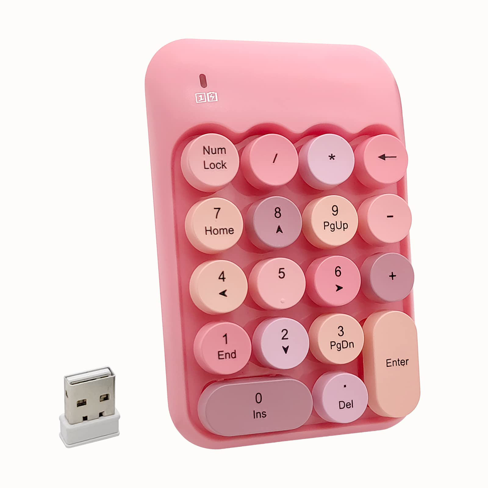 GetUSCart- Seaciyan Wireless Number Pad, Ergonomic Cute Colorful Retro ...
