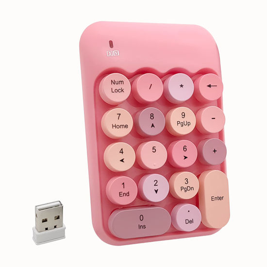 GetUSCart- Seaciyan Wireless Number Pad, Ergonomic Cute Colorful Retro ...