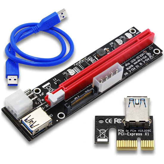 GetUSCart- JacobsParts PCI-E 1x to 16x Powered USB3.0 GPU Riser ...