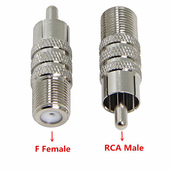 GetUSCart- Coax to RCA Adapter, 2-Pack F Female to RCA Male Convertor ...