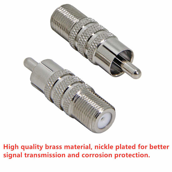 GetUSCart- Coax to RCA Adapter, 2-Pack F Female to RCA Male Convertor ...