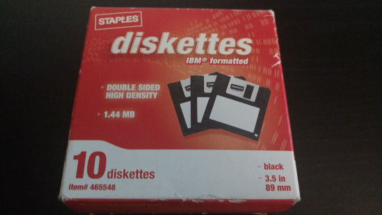 GetUSCart- Staples 3.5" Formatted Diskettes, IBM DS-HD, Black, Pack of 10