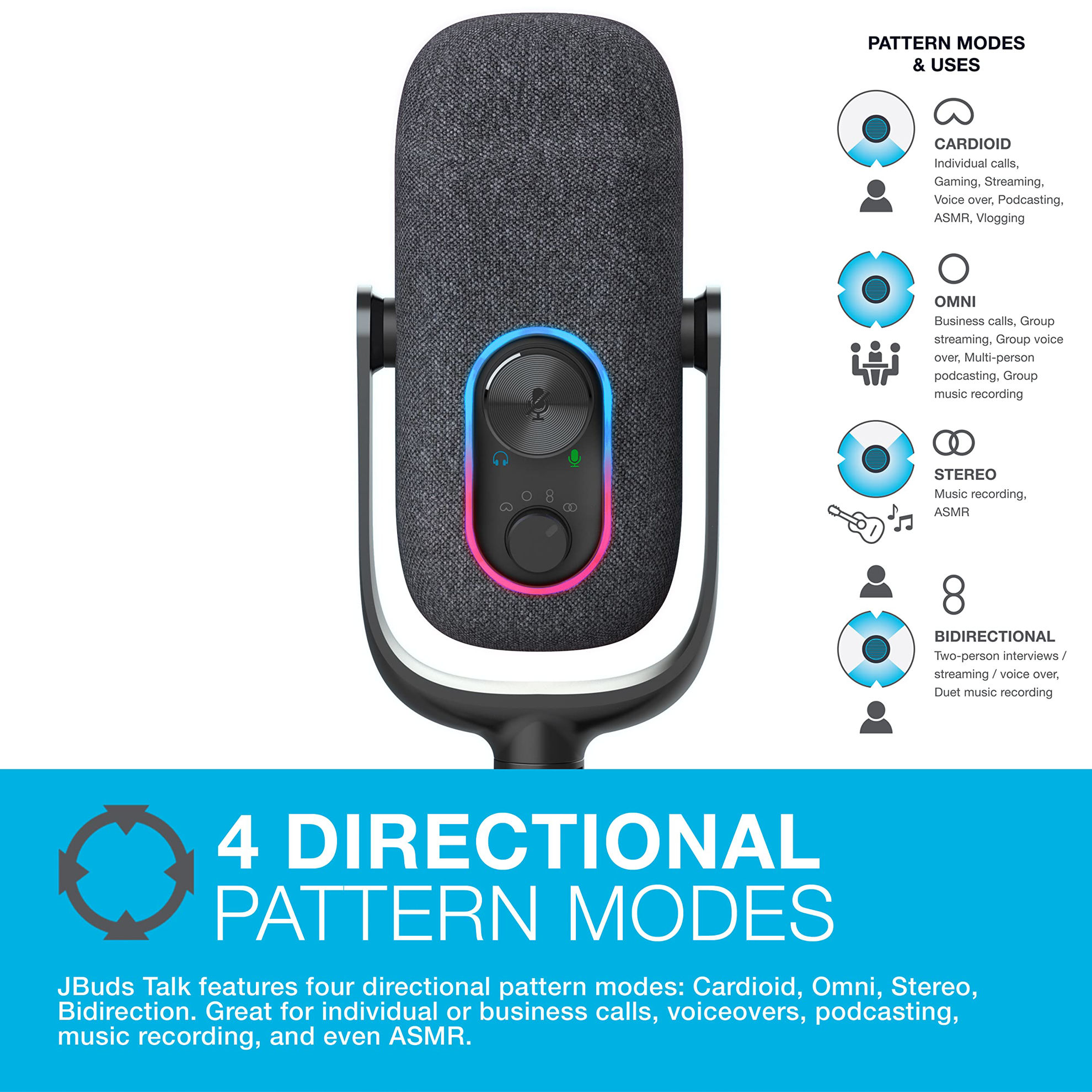 GetUSCart- JLab JBuds Talk USB Microphone | Black | USB-C Output ...