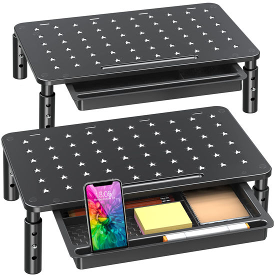 GetUSCart- Zimilar 2 Pack Monitor Stand Riser with Drawer - 3 Height ...