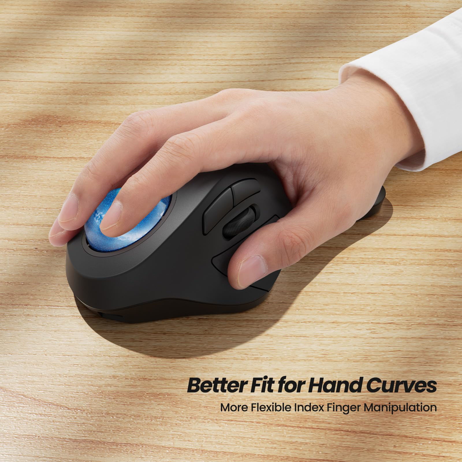 GetUSCart- Wireless Trackball Mouse, Rechargeable Ergonomic Design ...