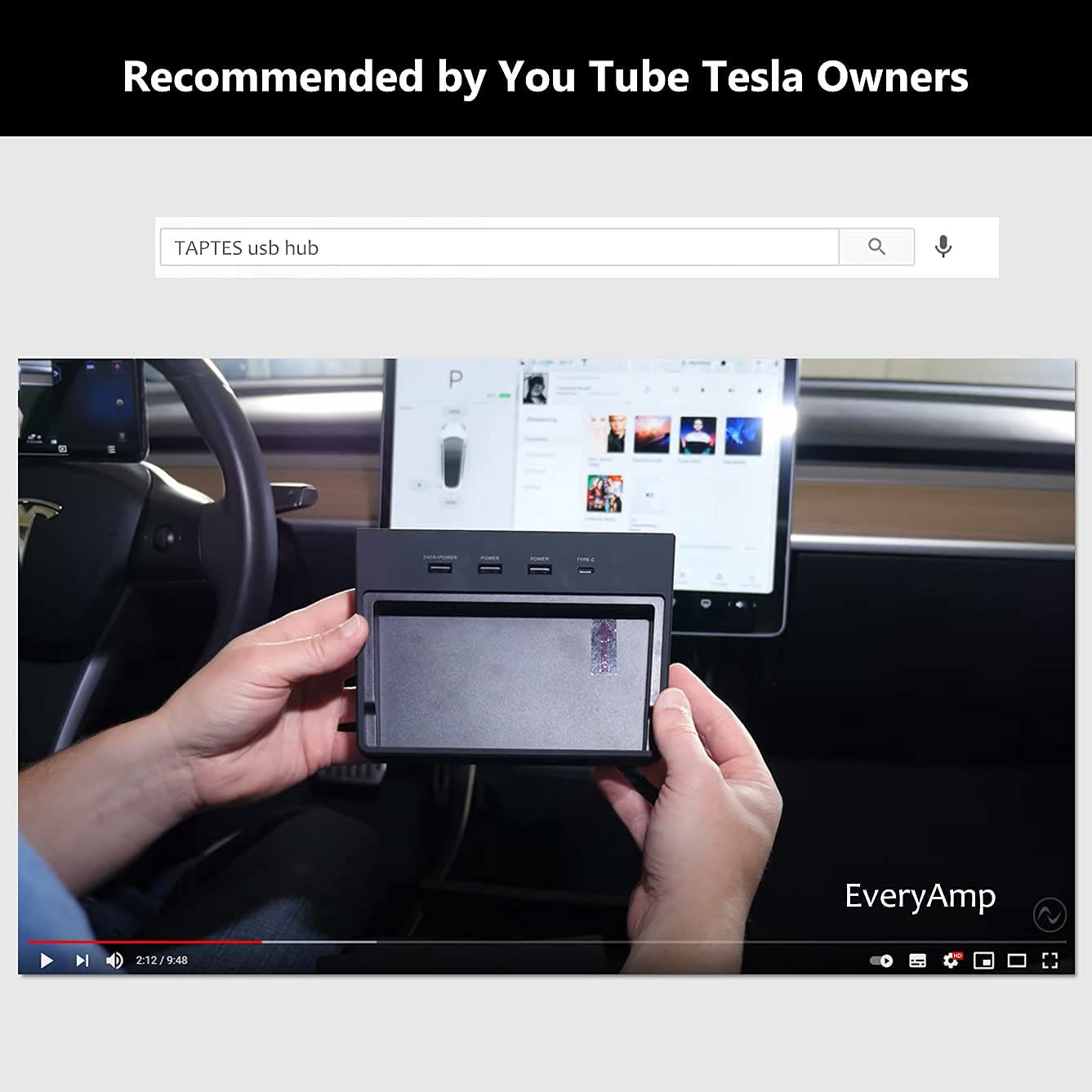 GetUSCart- TAPTES USB Hub 5 in 1 Ports for Tesla Model 3 Before June ...