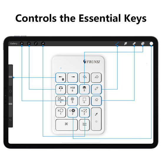 GetUSCart- Frunsi Wireless Keyboard for Procreate, Drawing Keyboard for ...