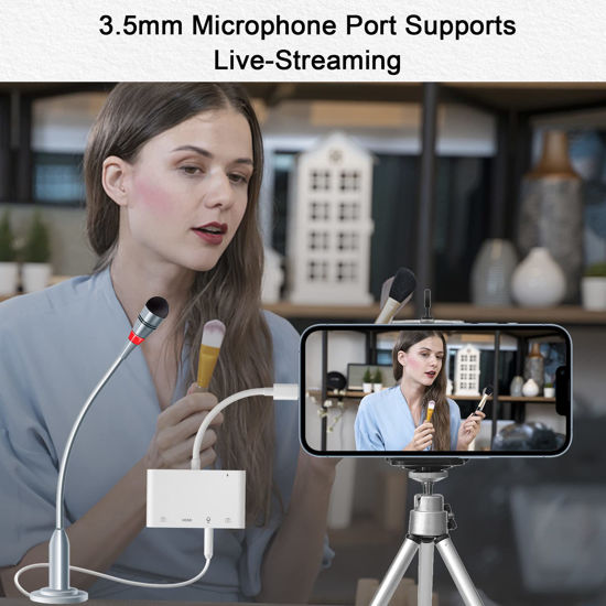 GetUSCart- Unitrox iPhone Microphone Adapter for Live-Streaming, HDMI ...