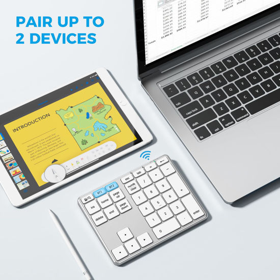 GetUSCart- iClever Number Pad for Laptop, Bluetooth Number Pad, USB-C ...