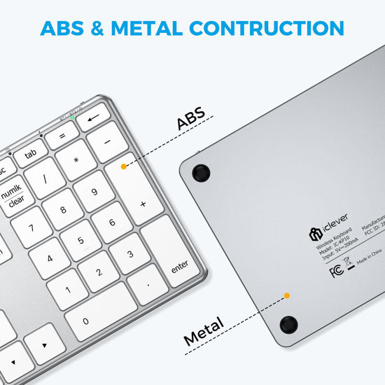 GetUSCart- iClever Number Pad for Laptop, Bluetooth Number Pad, USB-C ...