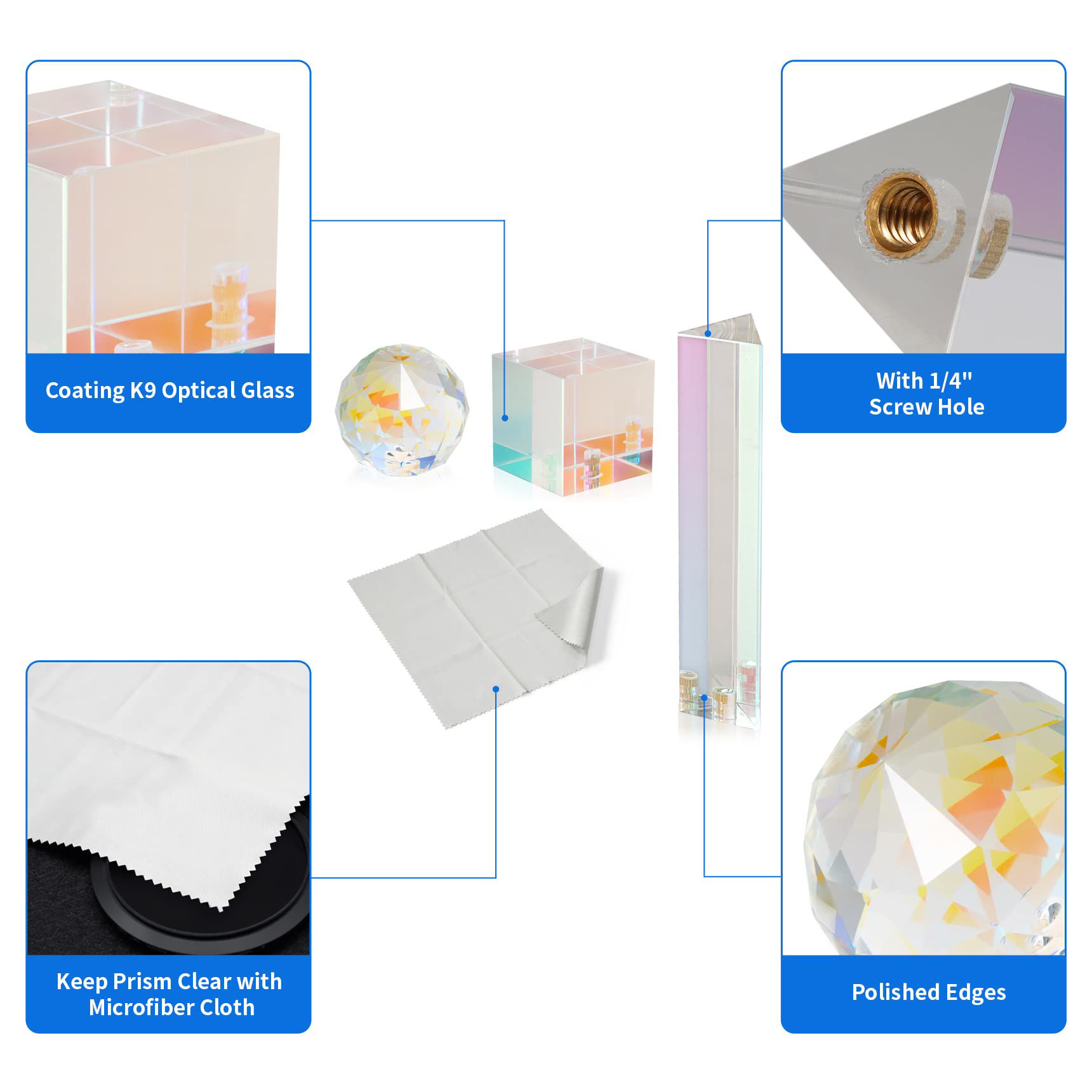 GetUSCart- Meking Optical Prism Photography Set, Triangular Prism ...