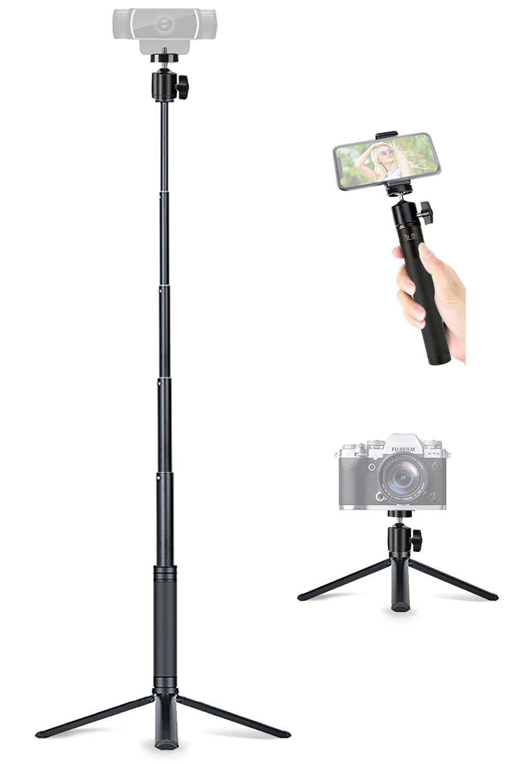 GetUSCart- JCWINY 30" Tall Webcam Stand Tripod Extendable Desktop ...