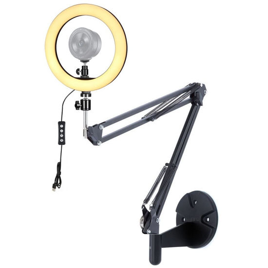 GetUSCart- Kiyo pro Webcam Ring Light Wall Holder,10'' Streaming Light ...