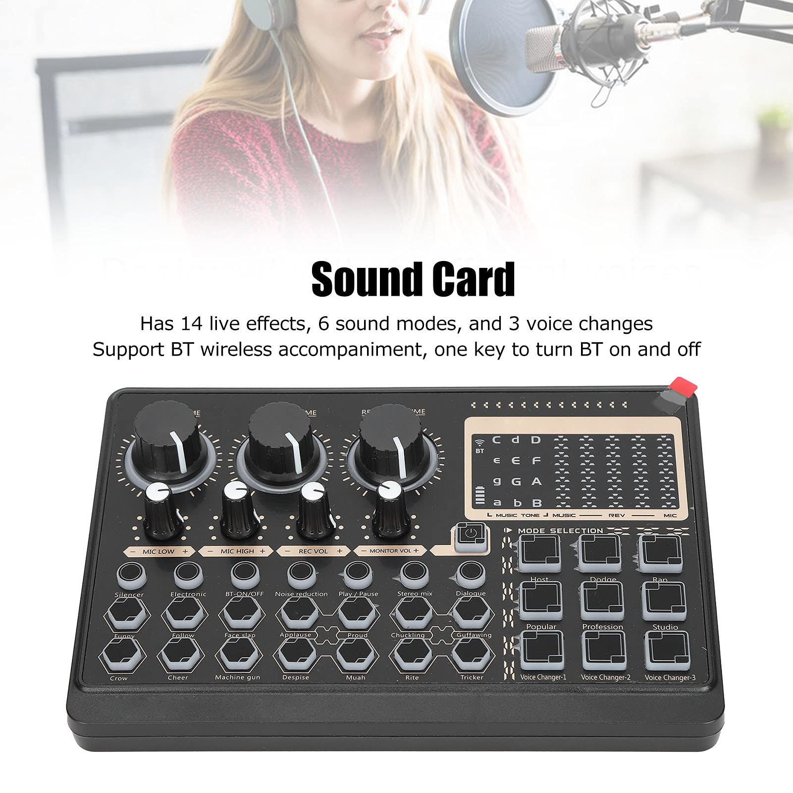 GetUSCart- Portable Live Sound Card Mixing Console,External 14 Kinds of ...