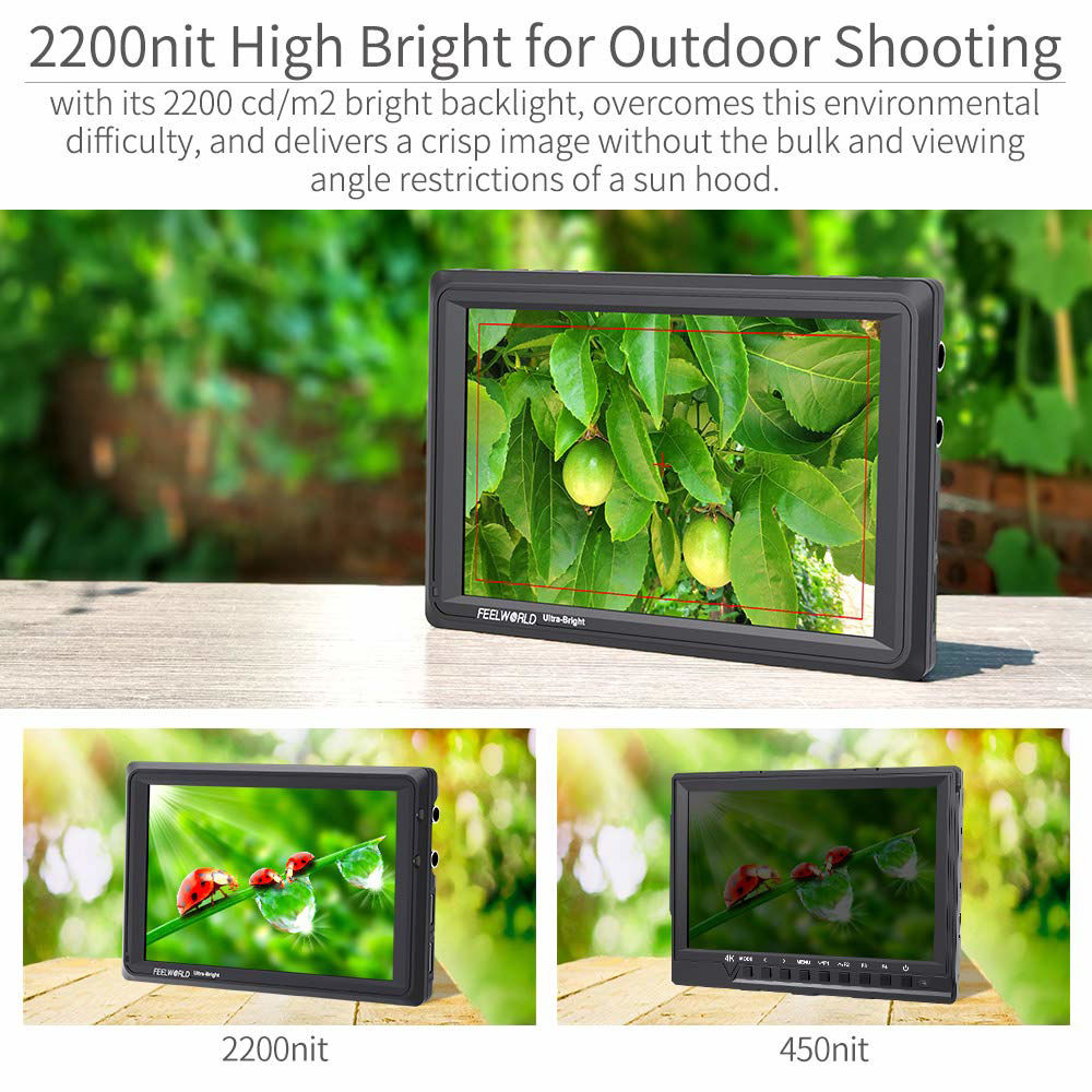 GetUSCart- FEELWORLD FW279S 7 Inch Ultra Bright 2200nit DSLR Camera ...
