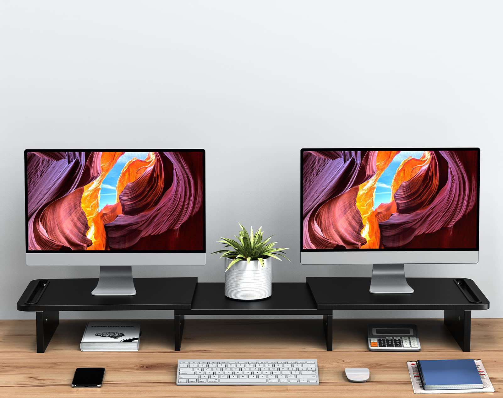 GetUSCart- Zimilar Dual Monitor Stand Riser, Monitor Stand with ...