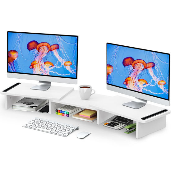 GetUSCart- Zimilar Dual Monitor Stand Riser, Monitor Stand with ...