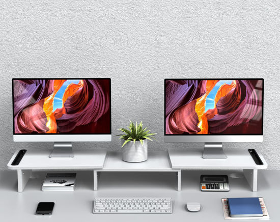 GetUSCart- Zimilar Dual Monitor Stand Riser, Monitor Stand with ...