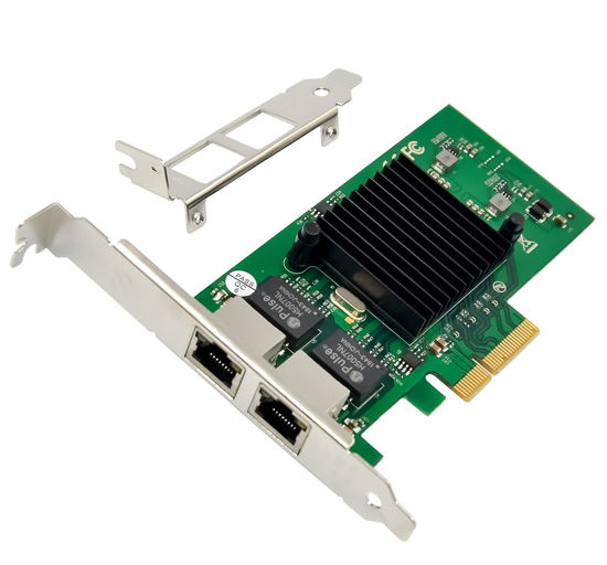 GetUSCart- Dual-Port PCIe X4 Gigabit Network Card 1000M PCI Express Ethernet Adapter with Intel ...