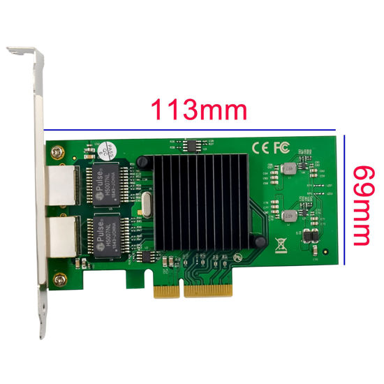 GetUSCart- Dual-Port PCIe X4 Gigabit Network Card 1000M PCI Express Ethernet Adapter with Intel ...