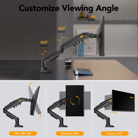 GetUSCart- KOORUI Single Monitor Mount, Vertical, Swivel, Adjustable ...