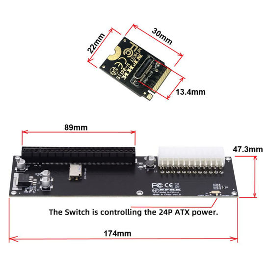 GetUSCart- NFHK PCI-E 3.0 M.2 M-Key to Oculink SFF-8612 SFF-8611 Host Adapter for GPD Win Max2 ...