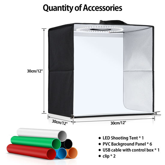GetUSCart- Photo Light Box, Wisamic 12" × 12" Photo Booth Backdrop with ...