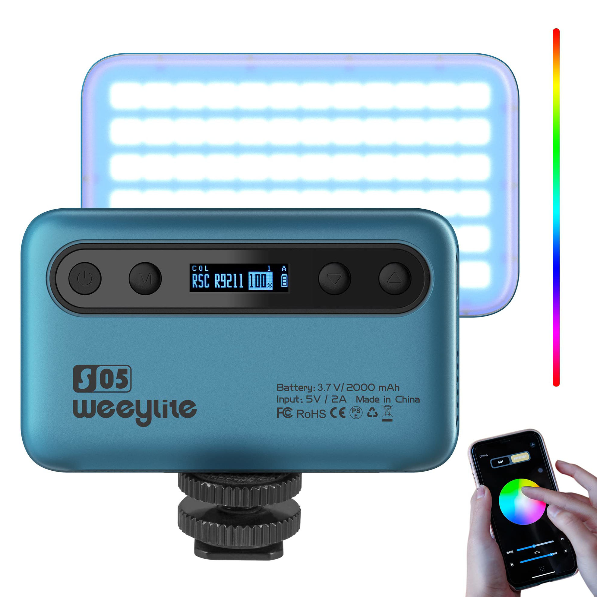 GetUSCart- Portable RGB LED Photography Light Panel, APP Remote 5W Full ...