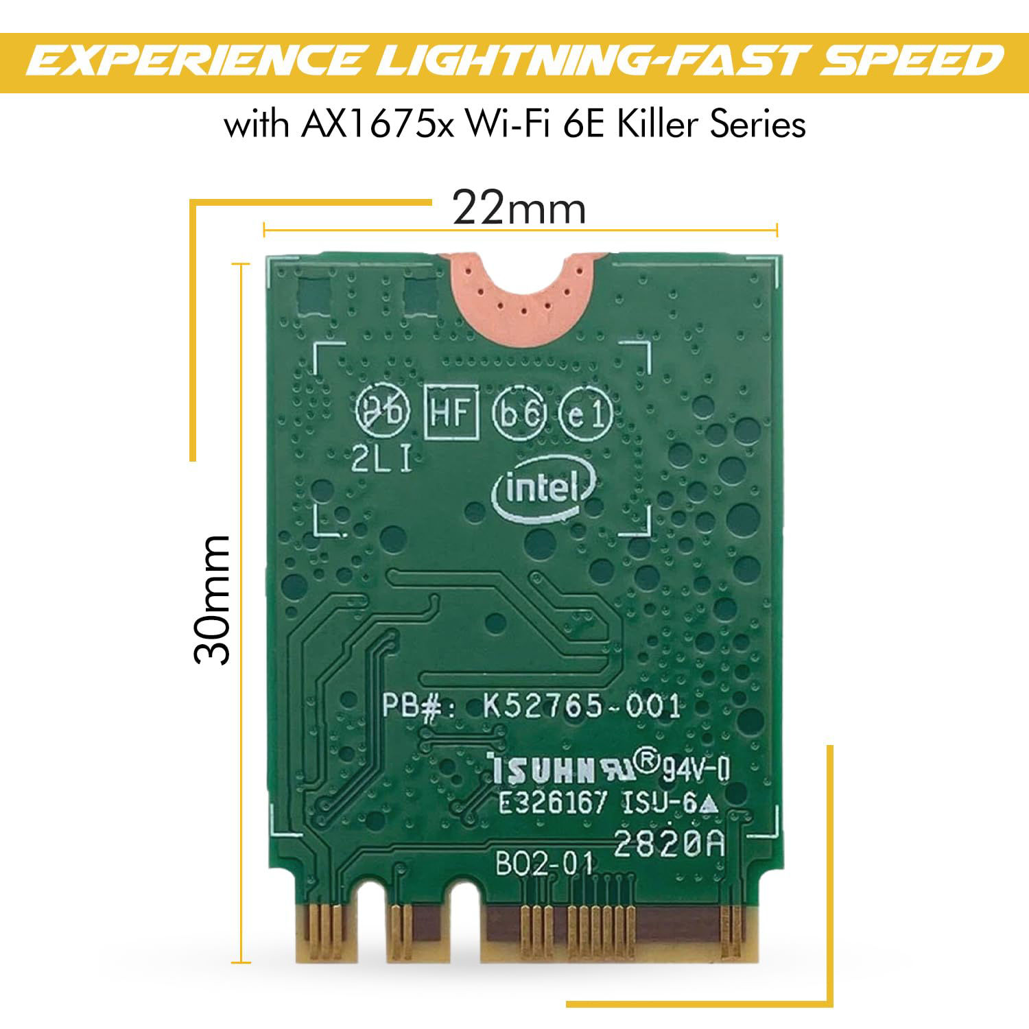 GetUSCart- Killer Wi-Fi 6E AX1675x Tri Band AX210 M.2 2230 Bluetooth 5. ...
