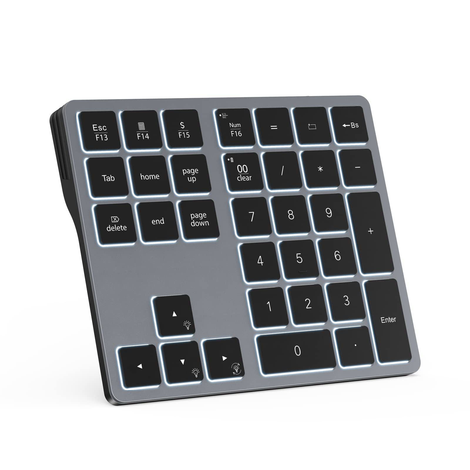 GetUSCart- Doohoeek Backlit Bluetooth Numeric Keypad for Laptops and Computers, Number Pads 34 ...