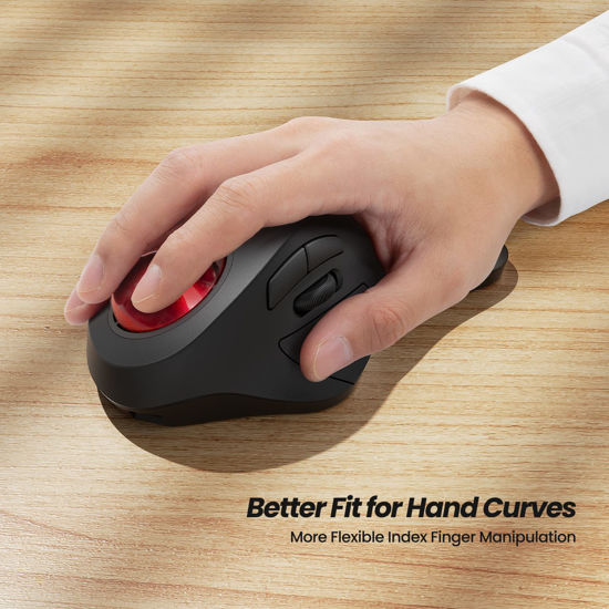 GetUSCart- Wireless Trackball Mouse, Rechargeable Ergonomic Design ...