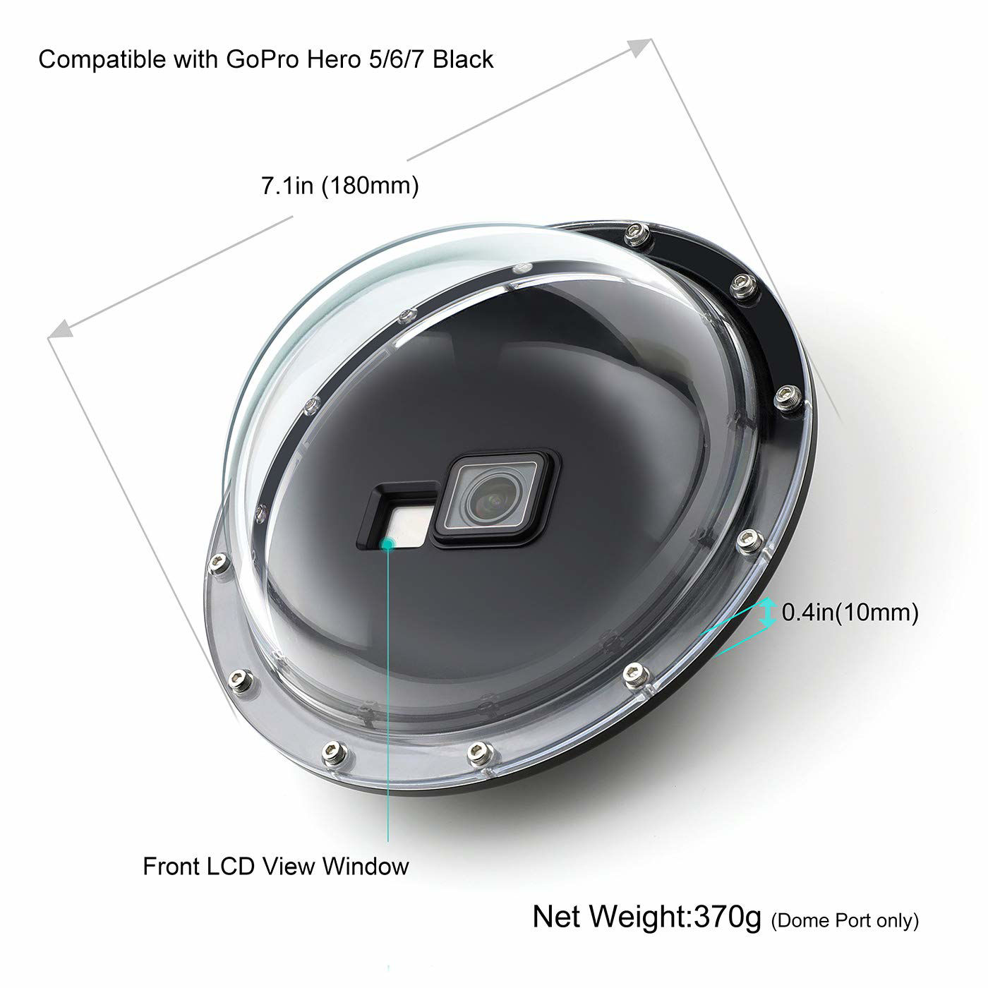GetUSCart- GEPULY Dome Port for GoPro Hero 7 Black/Silver/White, Hero 6 ...