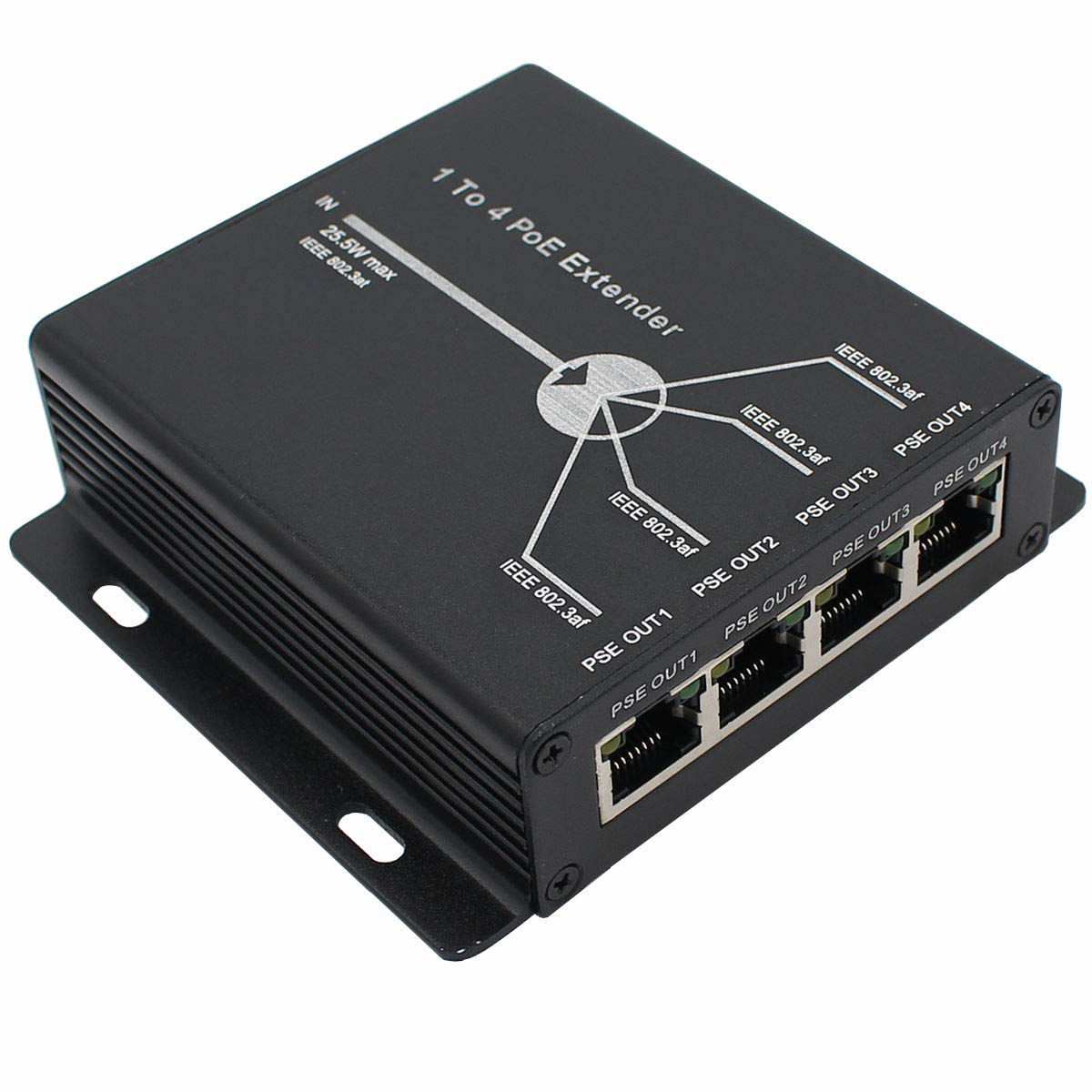 GetUSCart- POE Extender RJ45 4-Port 10/100M IEEE802.3at (Power-in) to ...
