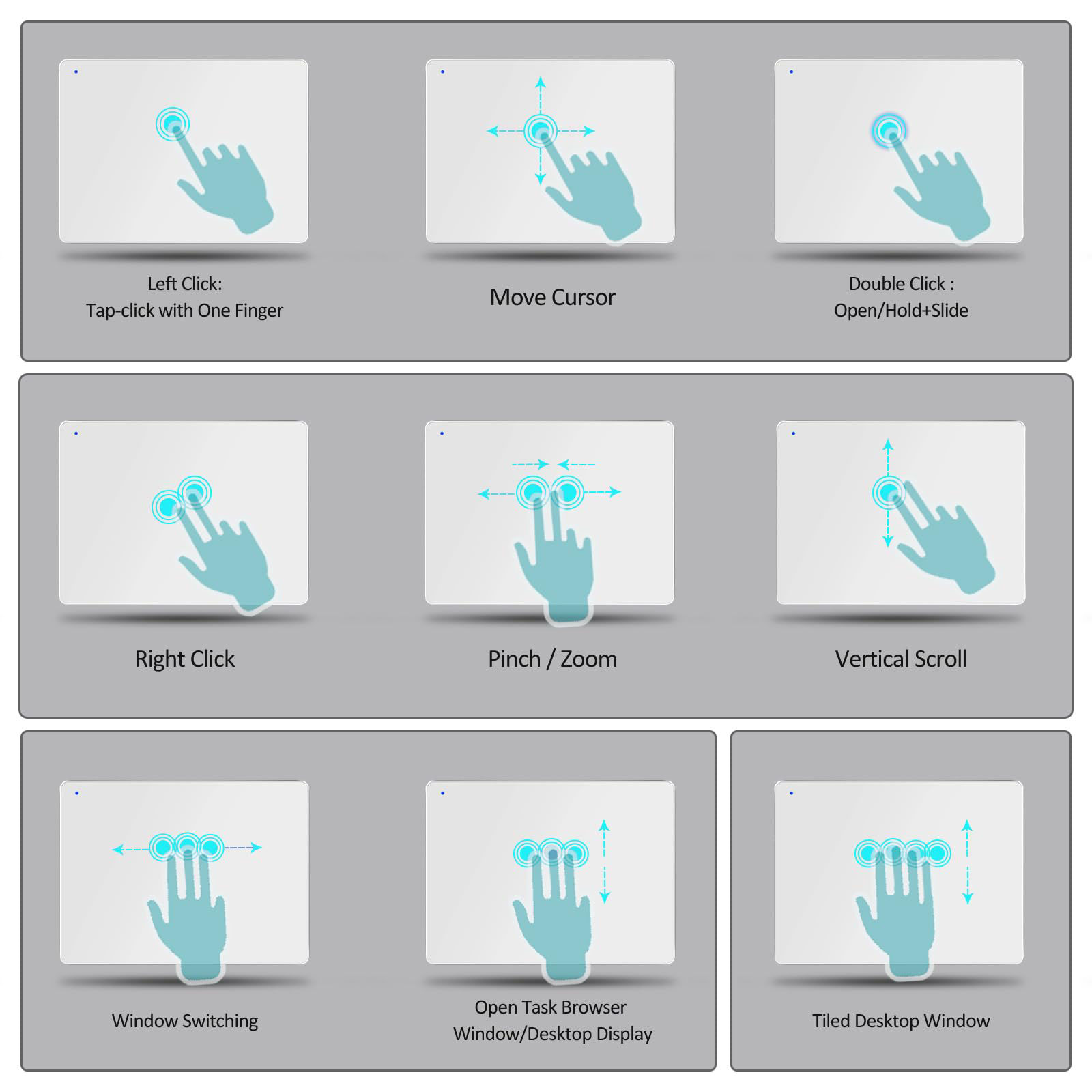 GetUSCart- Trackpad Touchpad for PC, Wired Ultra Slim USB Trackpad ...