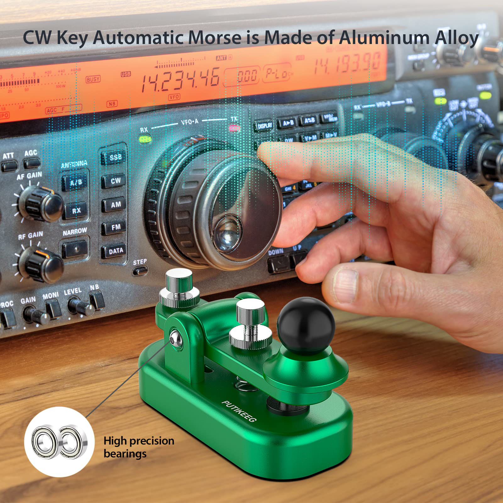 GetUSCart- PUTIKEEG Mini Classical Morse Code Key - CW Morse Code Keys Automatic Morse Aluminum ...