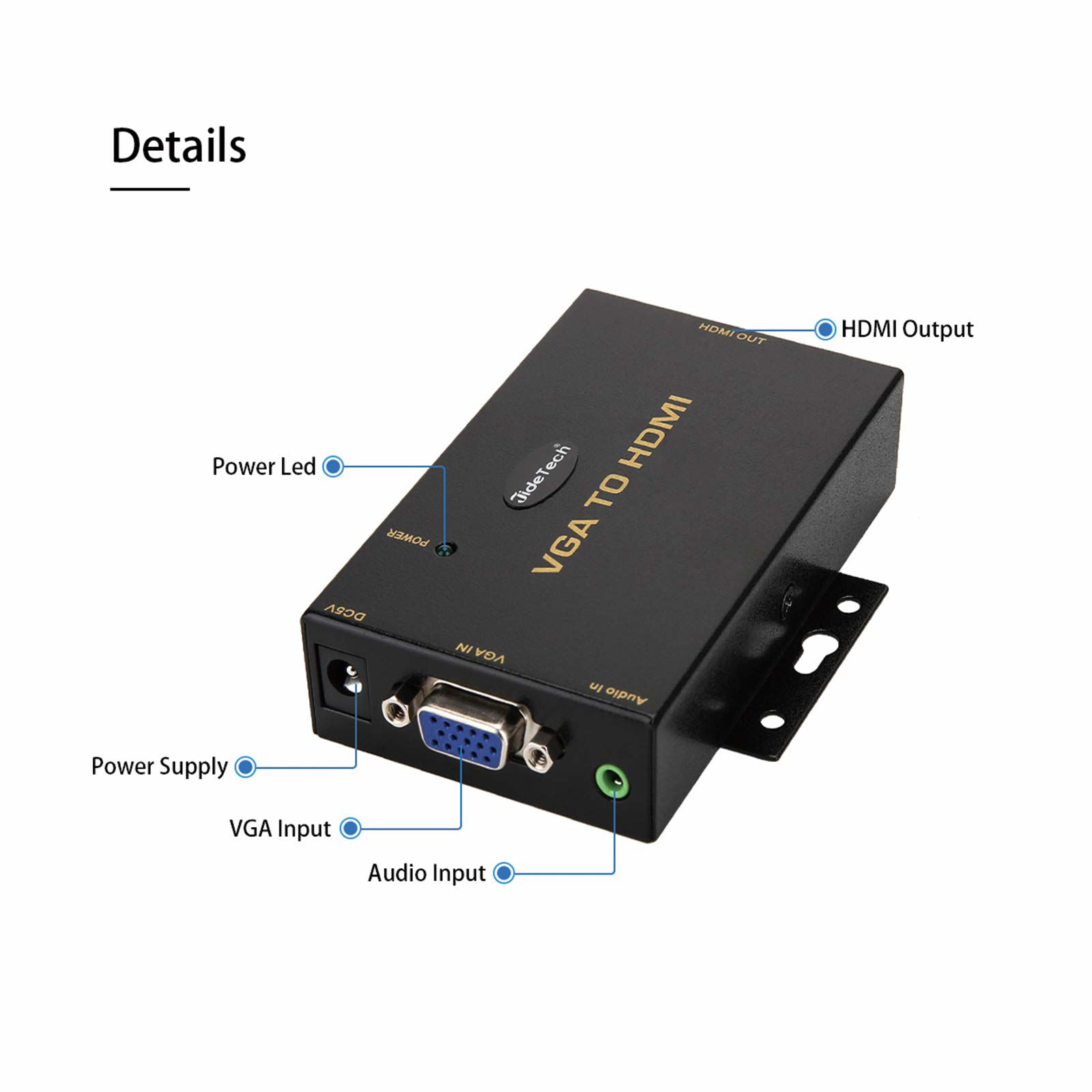 GetUSCart- JideTech 1080P VGA to HDMI Converter with 3.5mm Audio Port ...