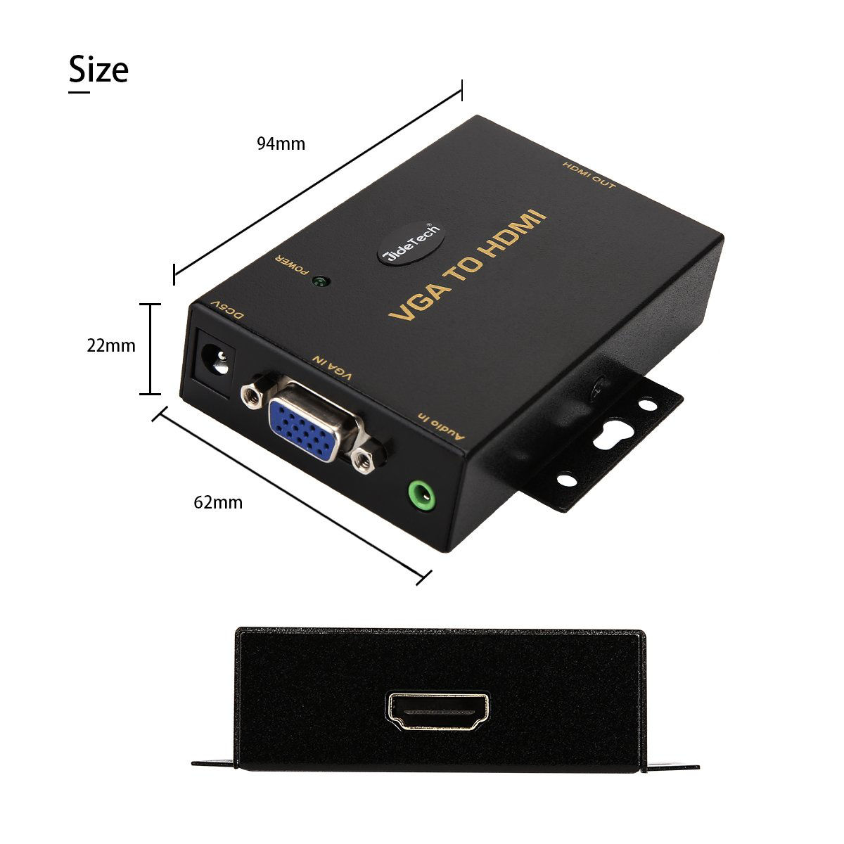 GetUSCart- JideTech 1080P VGA to HDMI Converter with 3.5mm Audio Port ...