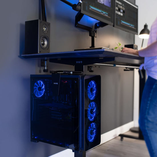 GetUSCart- VIVO Adjustable Clamp-on Desk Leg PC Mount, Under Desk PC ...