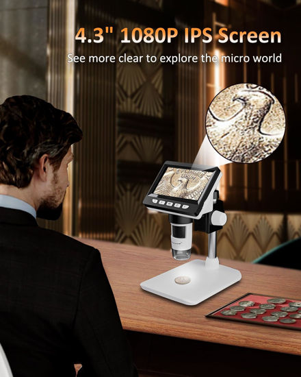 GetUSCart- 4.3" Coin Microscope - Aopick LCD Digital Microscope 1000X ...