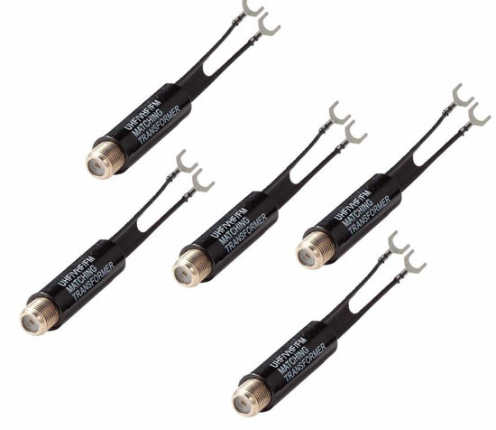 GetUSCart- 5 Pack 75 Ohm to 300 Ohm UHF VHF FM Antenna Adapter Matching ...