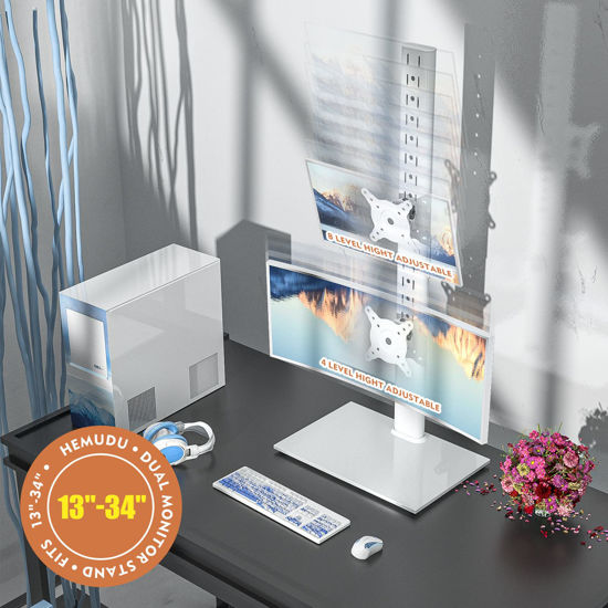 GetUSCart- Dual Monitor Stand - Vertical Stack Screen Free-Standing ...