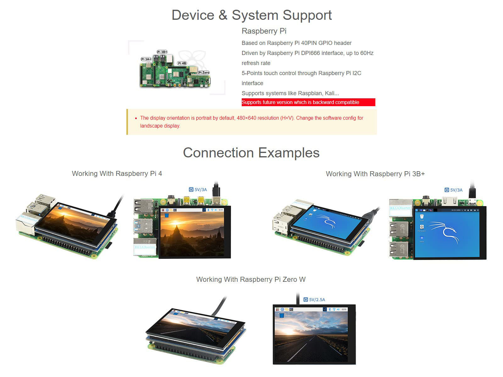 GetUSCart- waveshare 2.8inch Screen LCD Compatible with Raspberry Pi 4B ...