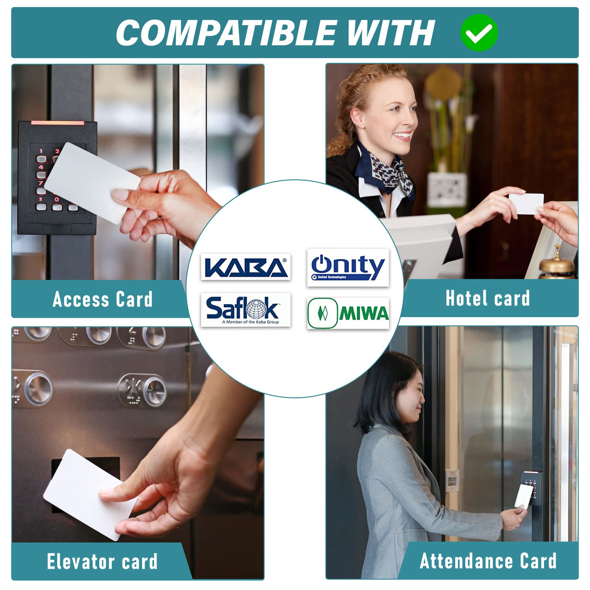 GetUSCart- E-TECH MIFARE 1K Cards Pack of 200 - 13.56MHz Plastic White ...